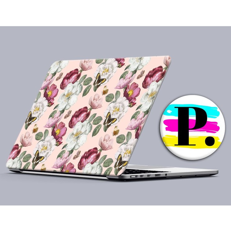 Romantic Elegant Floral Laptop Skin Laptop Sticker Back Cover | Shopee ...