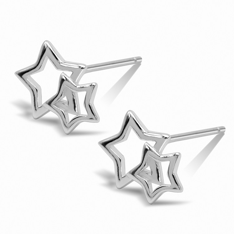 MORNING STAR SILVER SH016 Italy 925 Silver Stud Earrings | Shopee ...