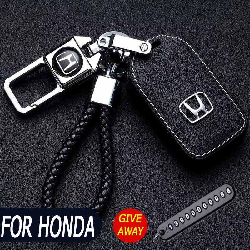 Honda Leather Key Cover Casing HRV Jazz BRV CRV City Accord Civic ...
