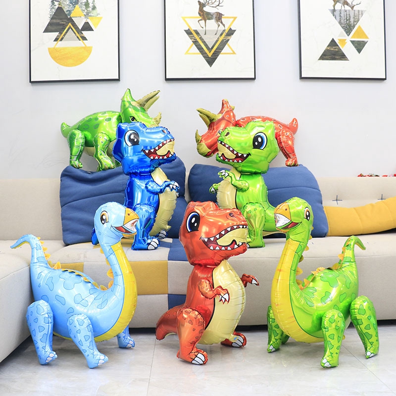 Large 4D Walking Dinosaur Foil Balloons Jurassic World Animal Balloons Kids Birthday Party ...