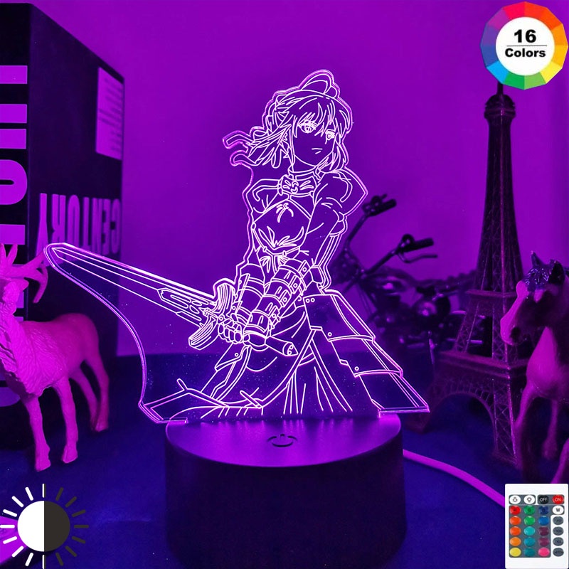 Anime 3d Light Fate Stay Night Saber for Bedroom Decor Birthday Gift ...