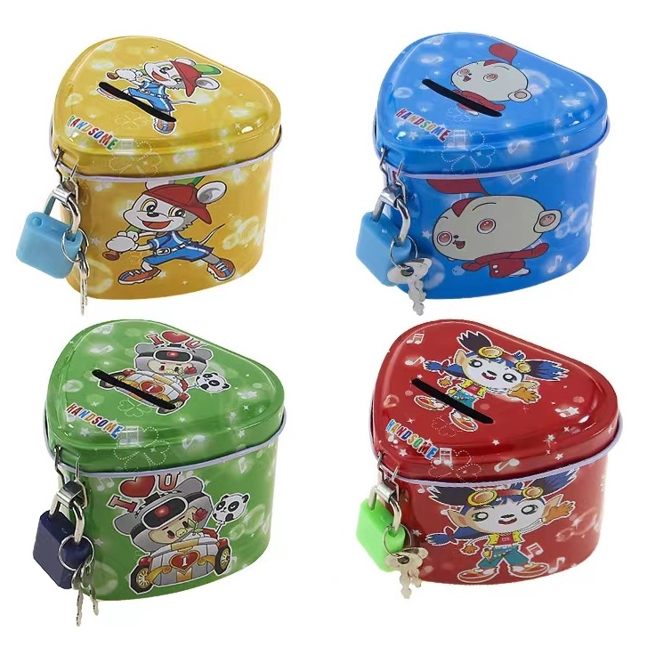 Mini Coin bank with Lock and Key Alkansya coinbank Cute Piggy Bank ...