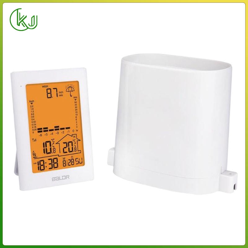 Digital Rain Gauge with Backlight Plastic Sensor Plastic Thermometer ...
