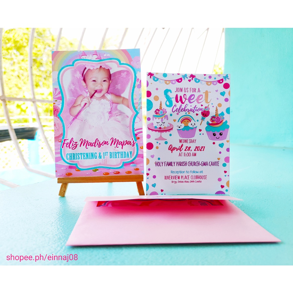 Candy Land Invitation Card - 3R size | Shopee Philippines