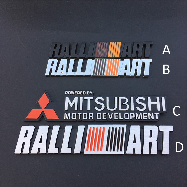 1 Ralliart Car 3D Side Fender Rear Emblem Sticker Mitsubishi | Shopee ...