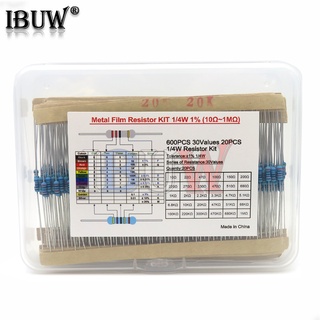 600PCS 30Values* 20PCS 1% 1/4 W resistor pack set diy Metal Film ...