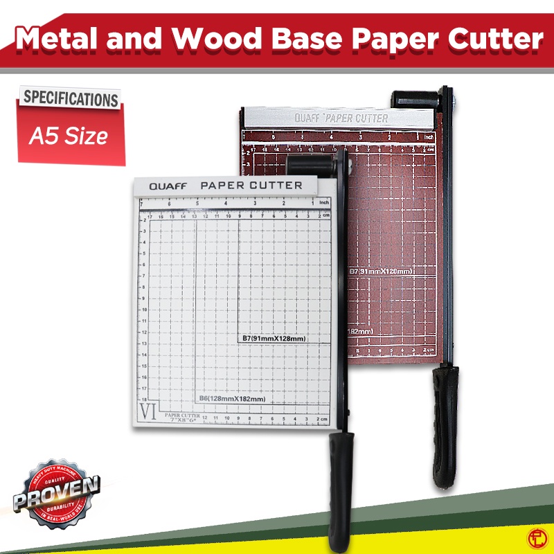A5 Size QUAFF Paper Cutter Wood Base or Metal Base (7x8inches) | Shopee ...
