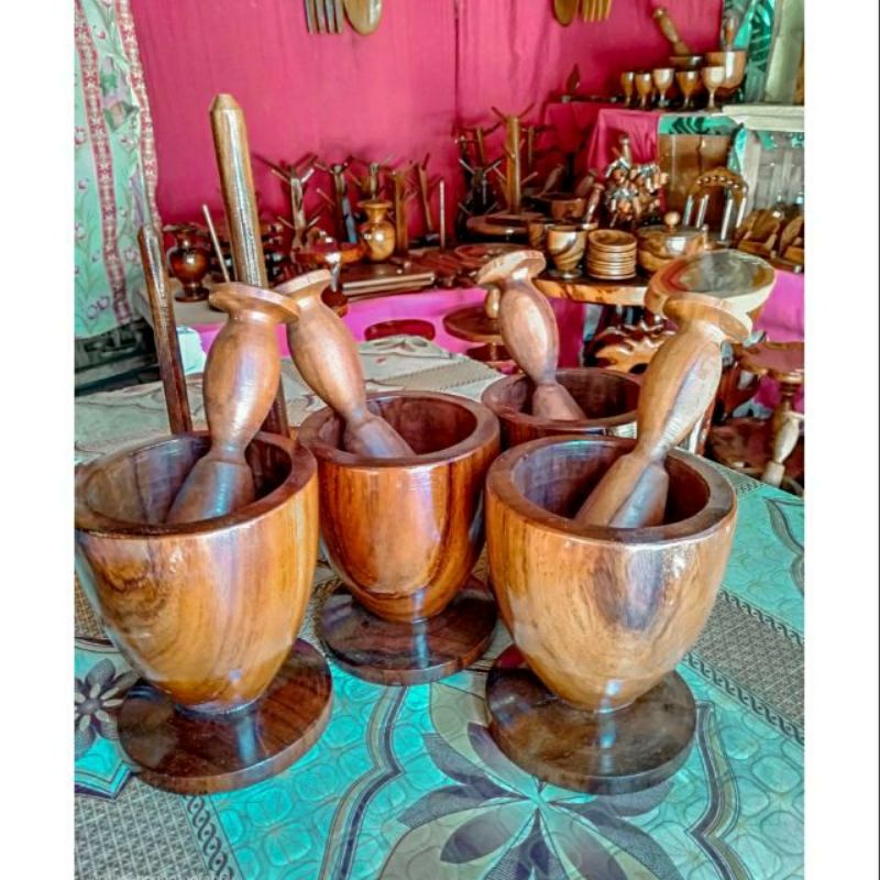 Almeres/Lusong ( Small size ) Magkono wood | Shopee Philippines