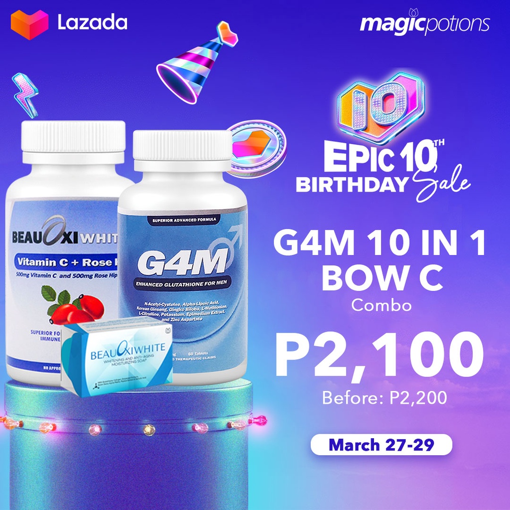 G4M Glutathione for Men and BeauOxi White-C Vitamin C Bundle zct9 ...