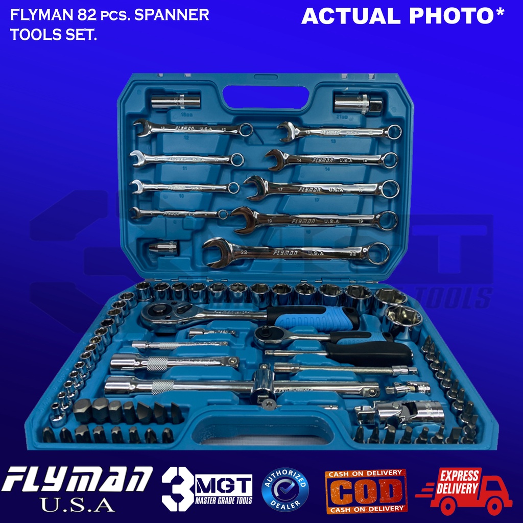 Flyman 82 Pcs.1/2" + 1/4" Drive Socket Set (HEAVYDUTY) | Shopee Philippines
