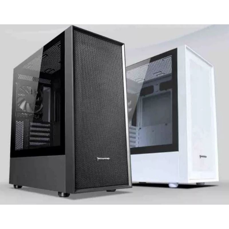 TECWARE Nexus Air TG ATX Case (BLACK and WHITE) with 4x120mm fans ...