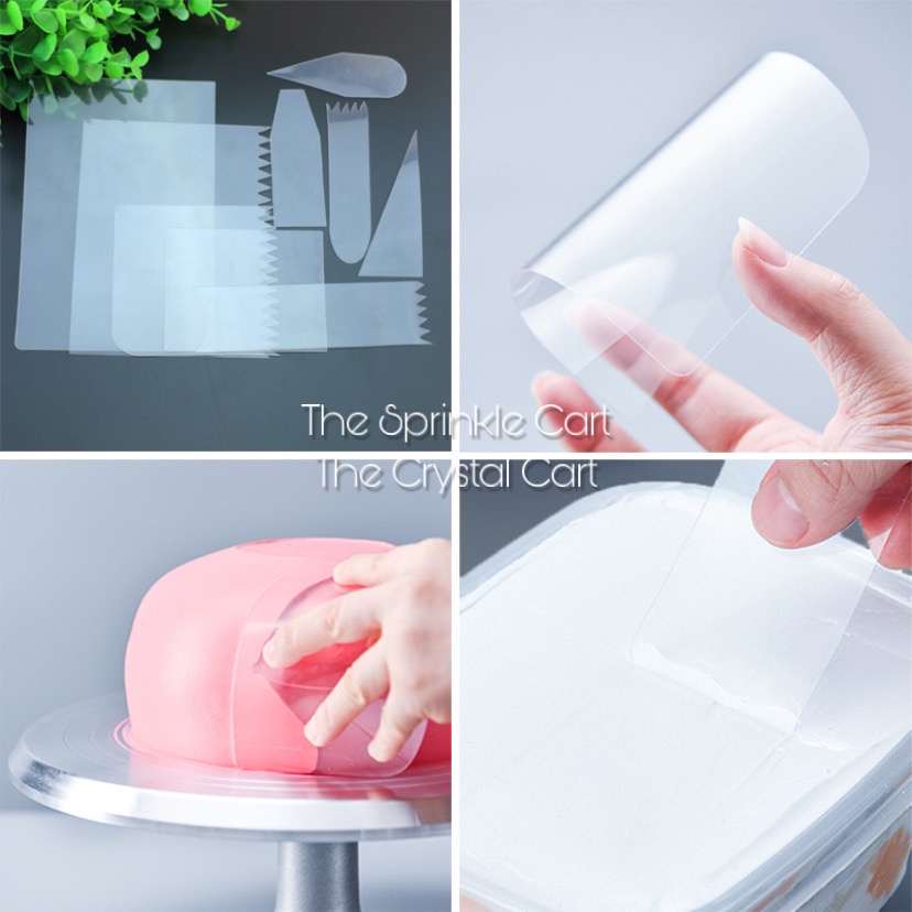 Transparent Plastic Cream Scrapers Flexible Pastry Cake Decoration ...