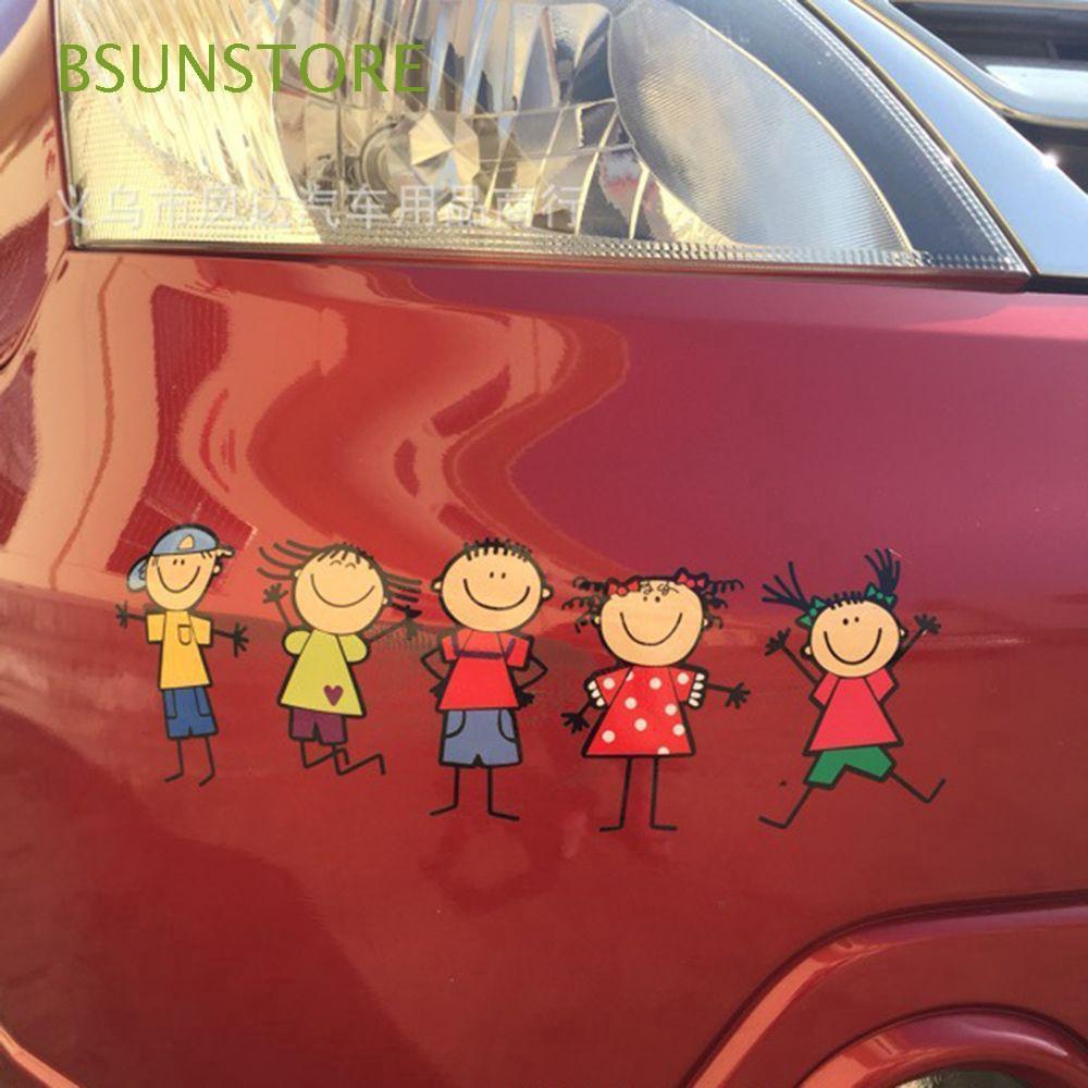 Vinyl Cartoon Boy Girl Children Family Cute Kids Window Decal Car ...