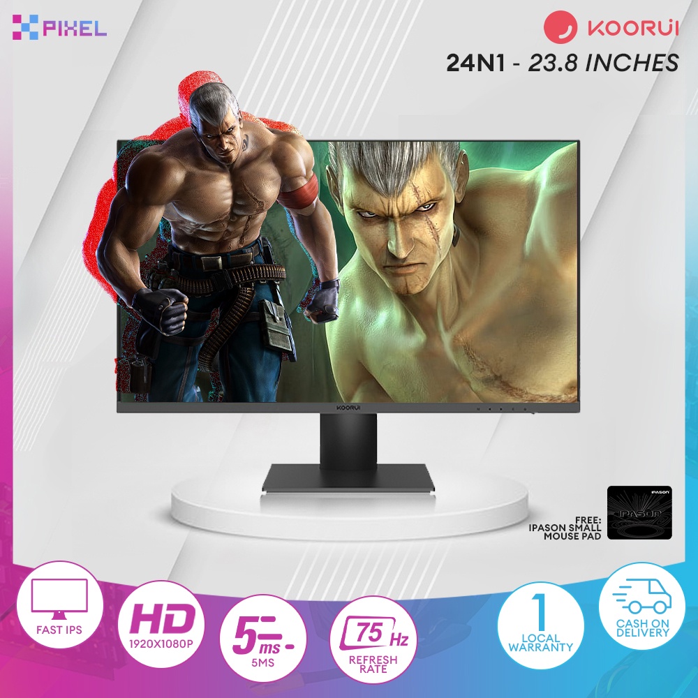 Koorui 24N1 BLACK Monitor computer pc 24 inch monitor FHD 1920*1080 IPS Panel Wide Screen 24 ...
