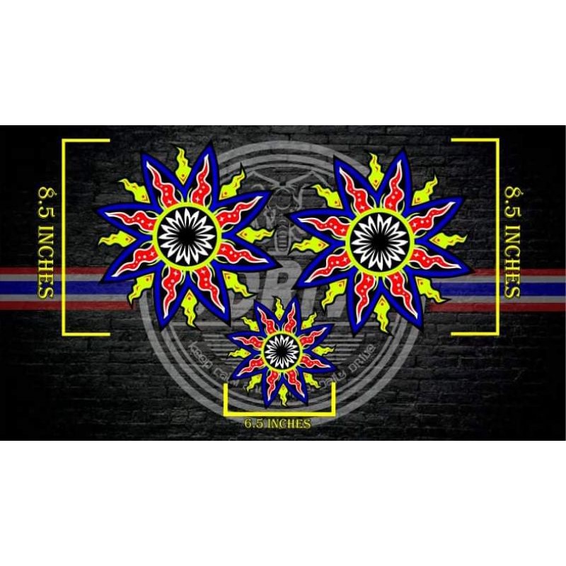 Thai Flower Sticker for Thai Concept Motorcycle (Honda Xrm, Honda Wave ...