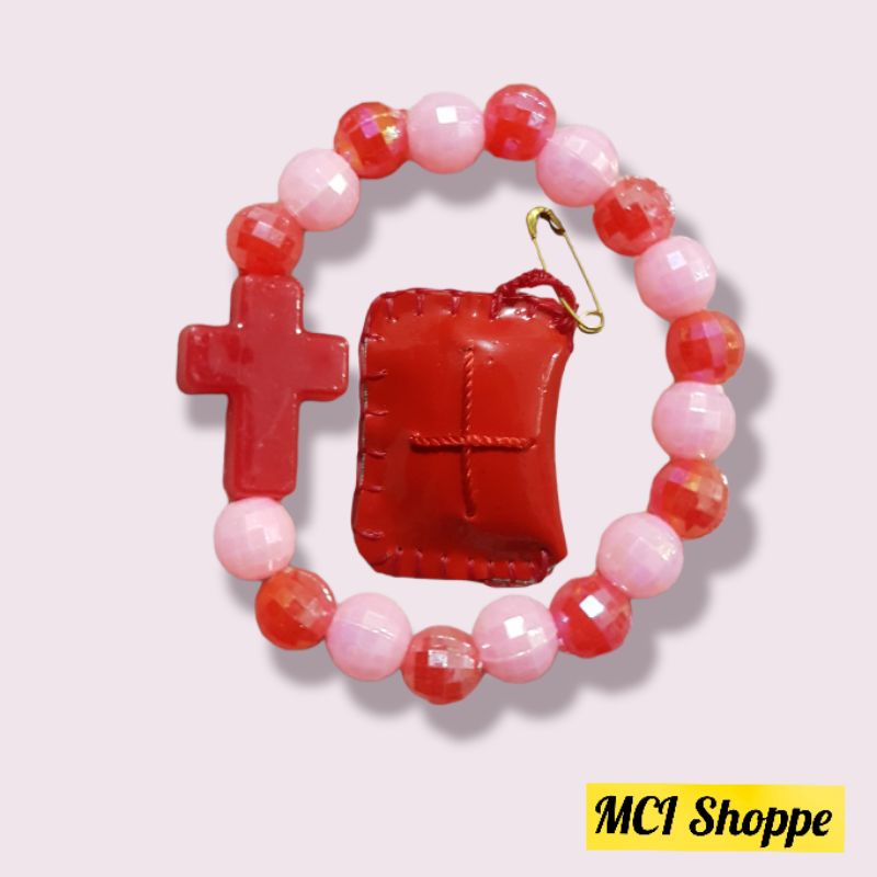 Kontra Usog Kalmen de gera with Pink and Red bracelet for baby | Anti ...