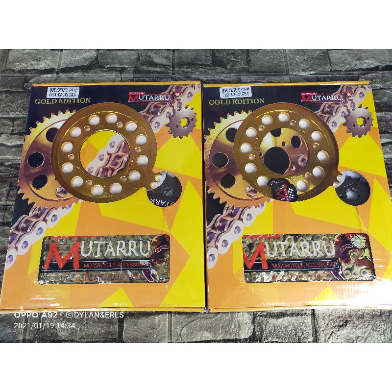 MUTARRU CHAIN SET GOLD 14/43,44,45,47,48,49/428 FOR SNIPER 150 /155 ...