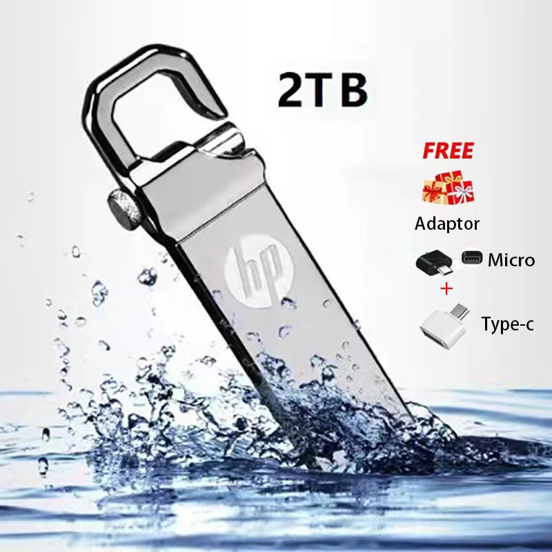 【ready Stock】hp 3 0 2tb Flash Drive Metal Waterproof High Speed U Disk