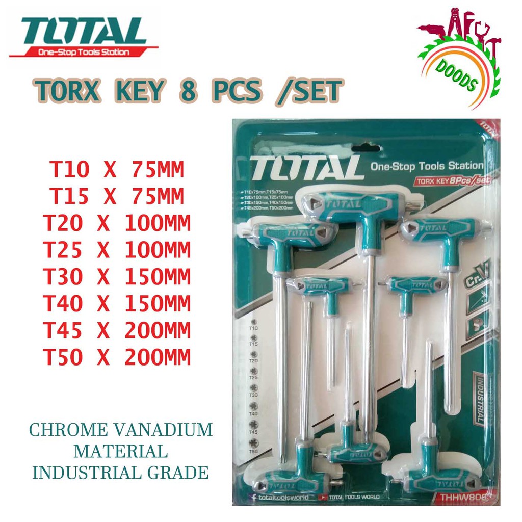 Total Torx Wrench 8 pcs /set Chrome Vanadium Material THHW8083 | Shopee ...