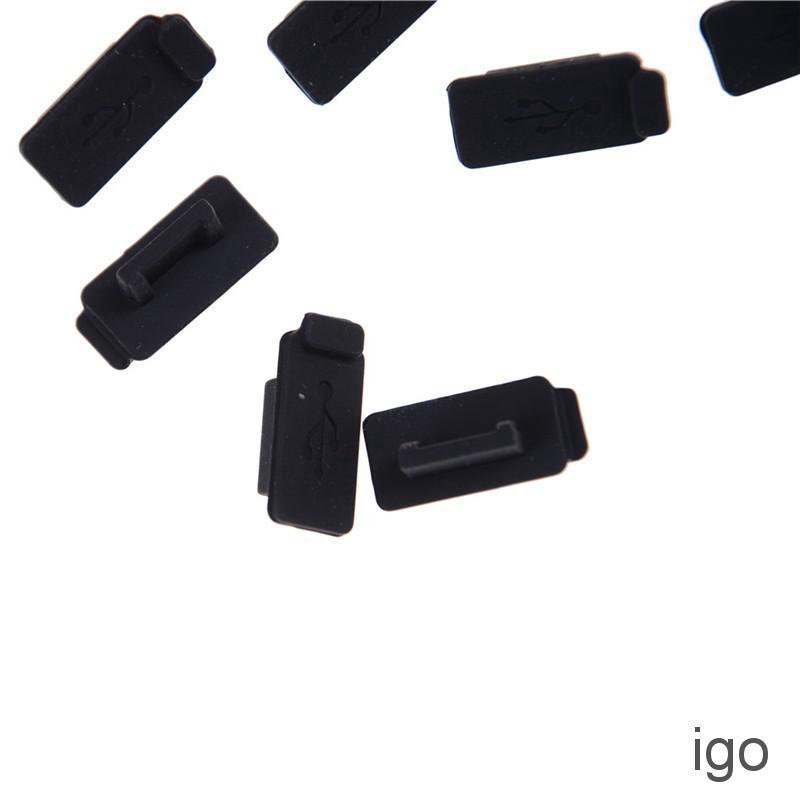 IGO 10pcs Black PC Laptop USB Plug Cover Stopper Rubber Soft Silicon ...