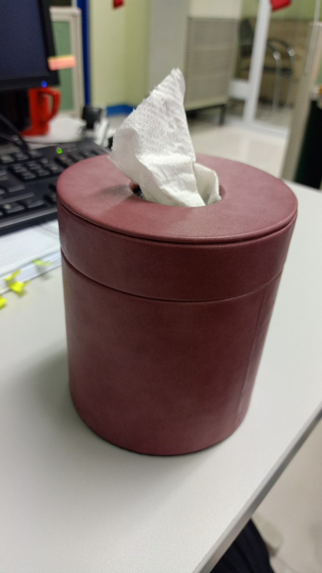 Round Tissue Roll Holder Box, Handmade, High Quality PU Leather ...