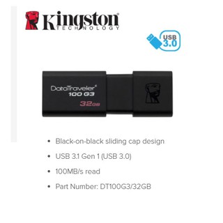 Kingston DT100 G3 USB 3.0 Flash Drive (128GB/64GB/32GB) | Shopee Philippines