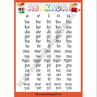 A4 Laminated Abakada Chart | Shopee Philippines