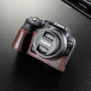 Canon R10 Genuine Leather Camera Bag Half Body Handmade Case For Canon ...