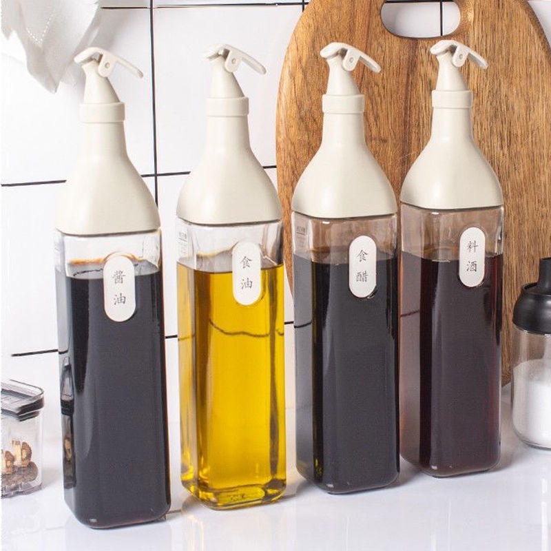 Glass oil seasoning bottle for soy sauce condiments bottle set ...