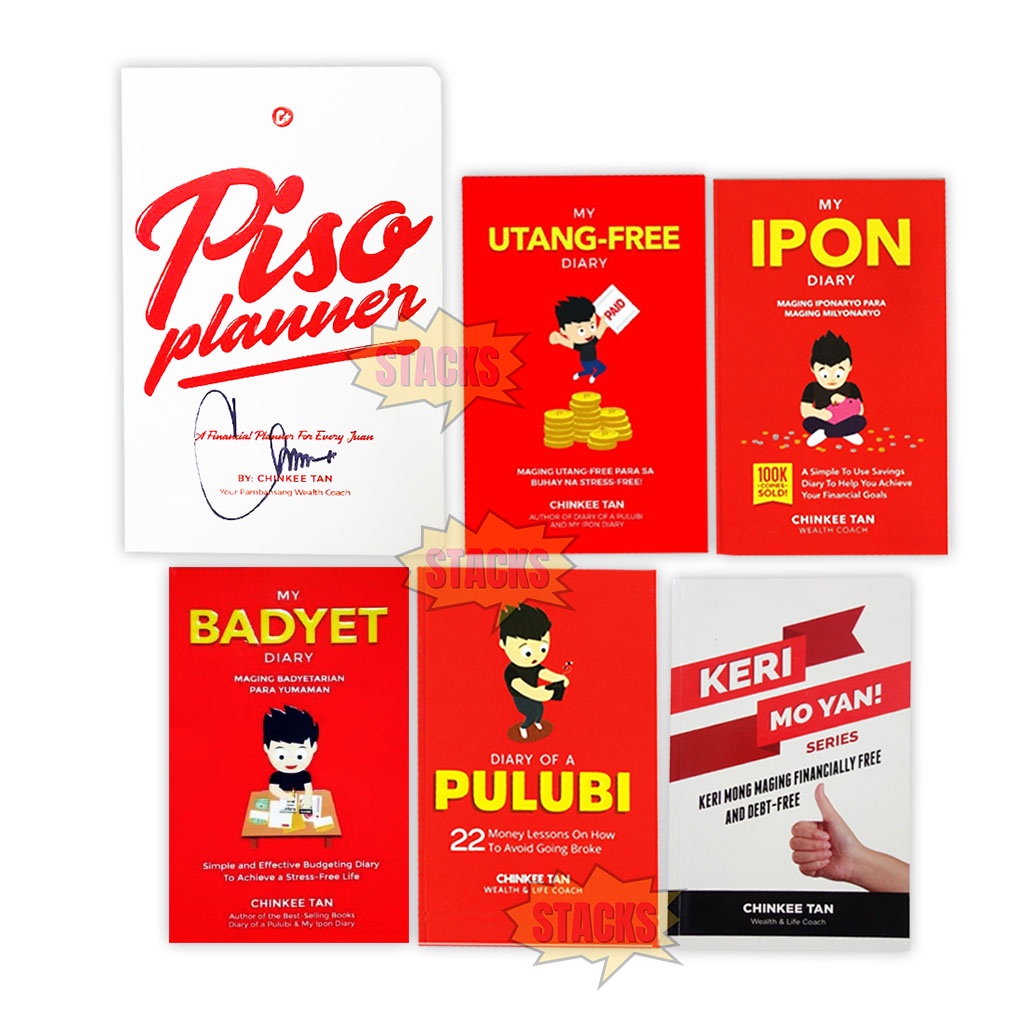 PISO 6in1 set Planner with 5 FREE BOOKS diary utang ipon badyet pulubi keri mo yan BY Chinkee ...