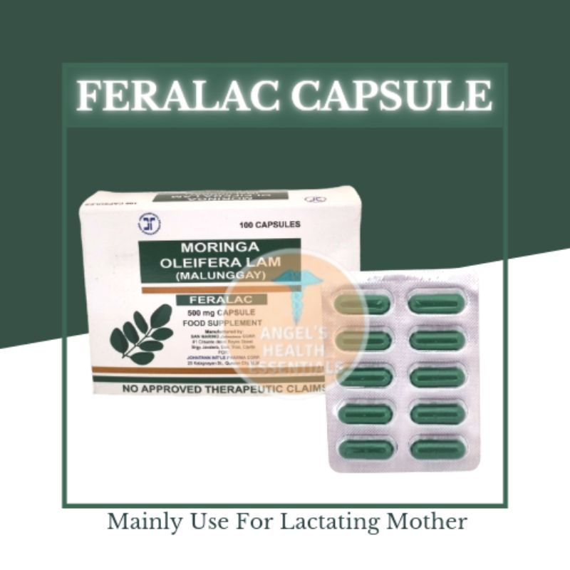 Feralac Malunggay Capsule 500mg 30 Pieces and 100 Pieces | Shopee ...