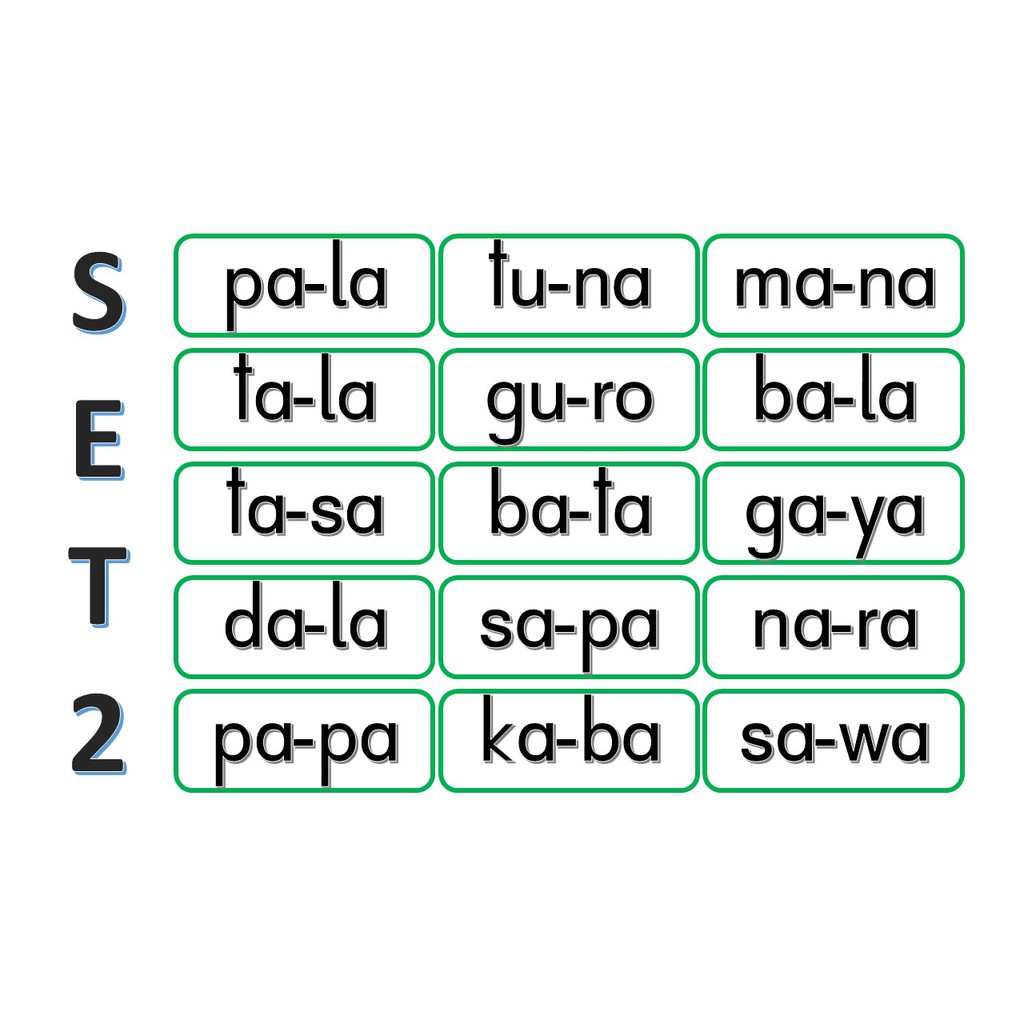 Flash Cards 100 salita sa Filipino Pagsasanay sa pagbasa presyo ₱249