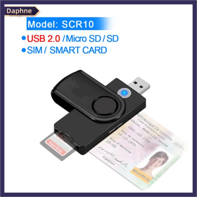Daphne Card Reader Usb 3.0 Smart Card Reader Micro Sd/tf Memory Id Bank ...