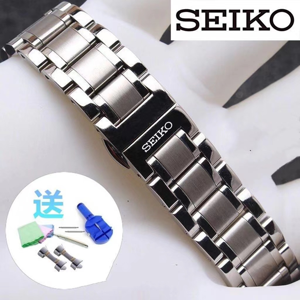 Seiko Watch Strap Stainless Steel Solid 14 16 18 20 22 24mm | Shopee ...