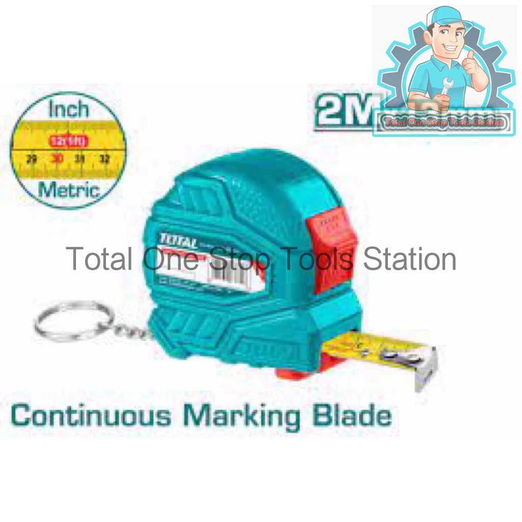 TOTAL Steel measuring tape 2m Premium Industrial TOOLS TMT126321 ...