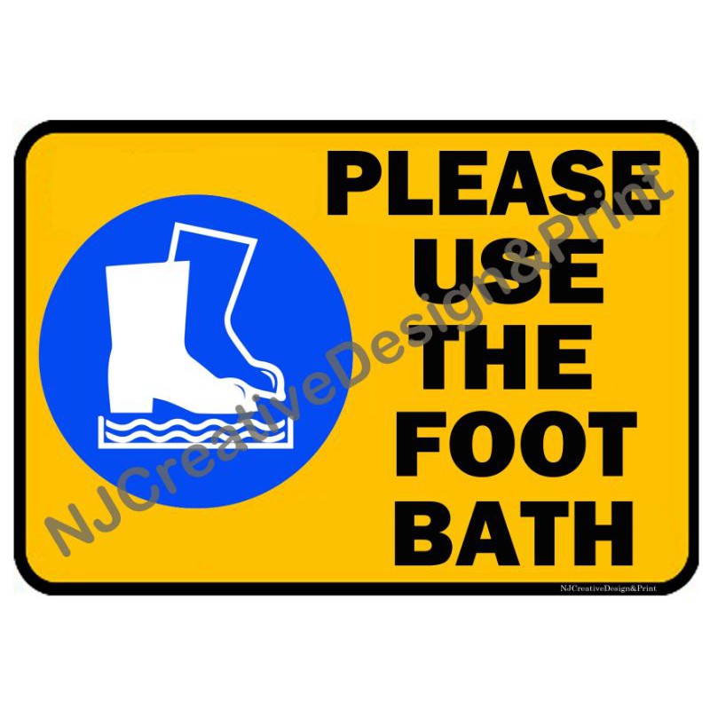 Please Use Foot Bath-A4 Laminated Signage | Shopee Philippines