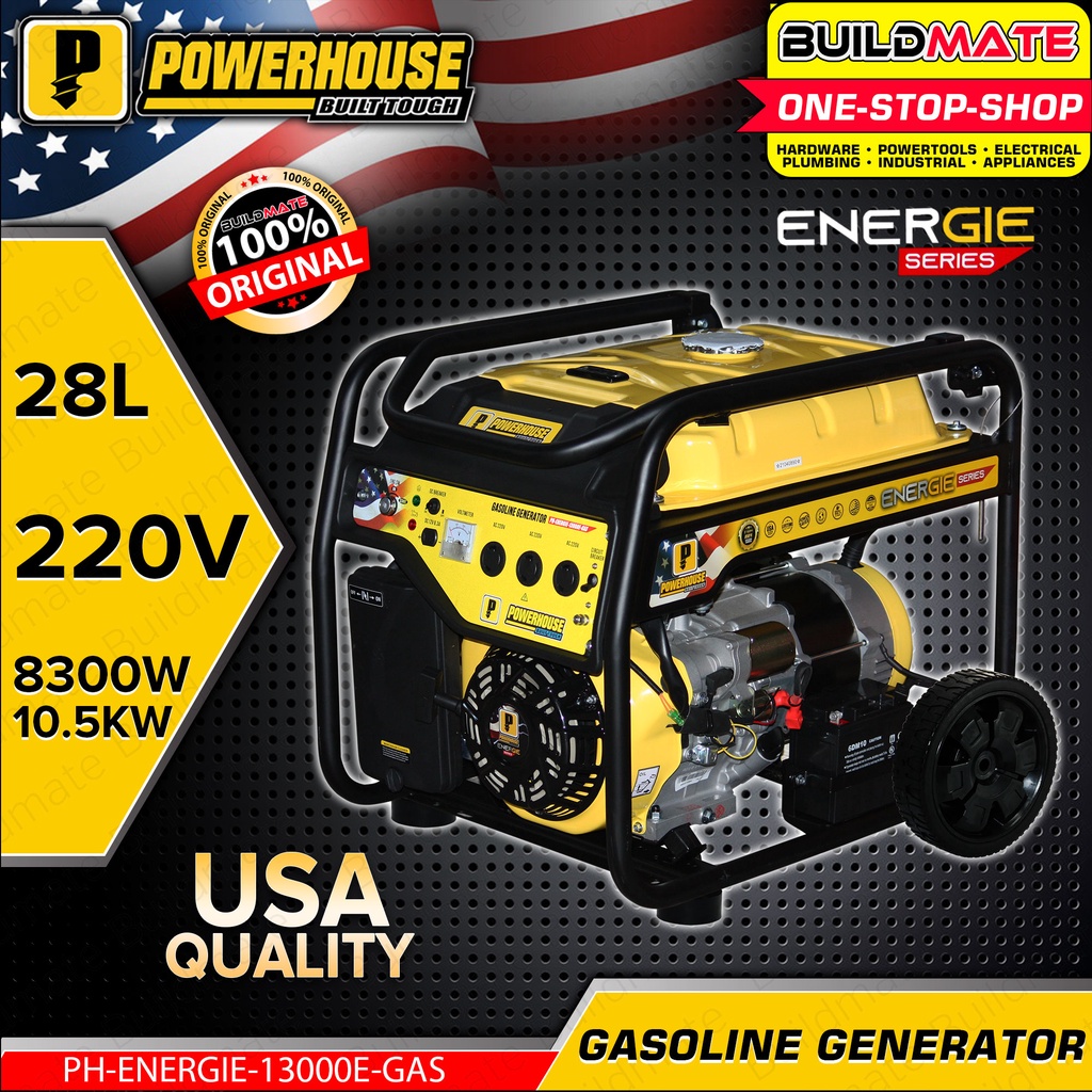 POWERHOUSE ENERGIE SERIES Gasoline Generator w/ Battery, Wheels, Handle ...