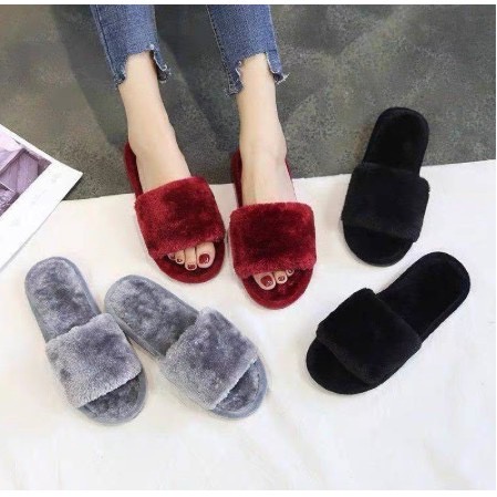 korean style slippers Plush Non-slip Indoor Slipper House Slippers ...