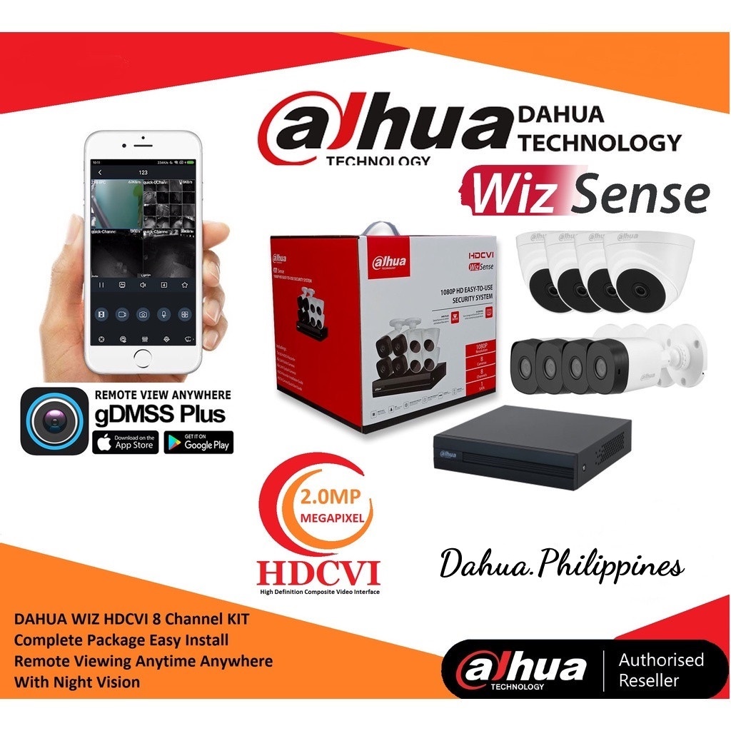 Dahua CCTV Camera Kit 4/8 CH CCTV Kit 1080p HD 2MP Camera DVR Complete ...