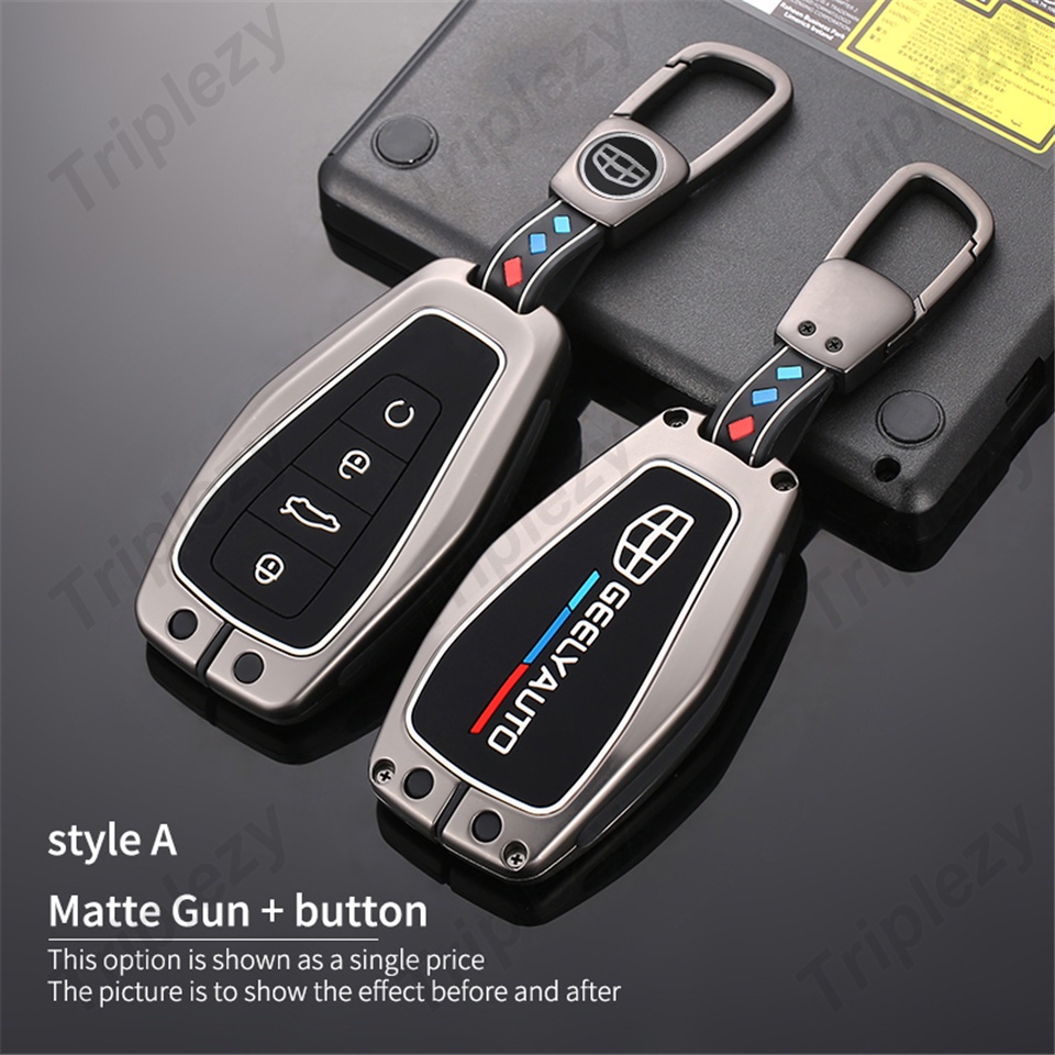 Luminous Zinc Alloy Smart Car Key Fob Cover Case Holder Shell Keychain ...