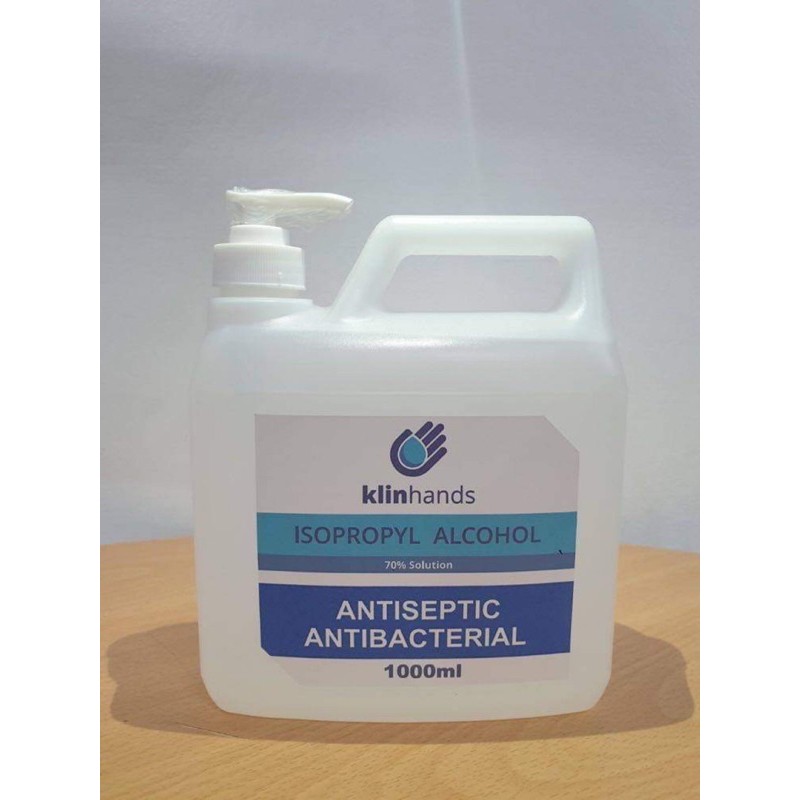 1000mL 70% KLINHANDS ISOPROPYL ALCOHOL WITH PUMP | Shopee Philippines