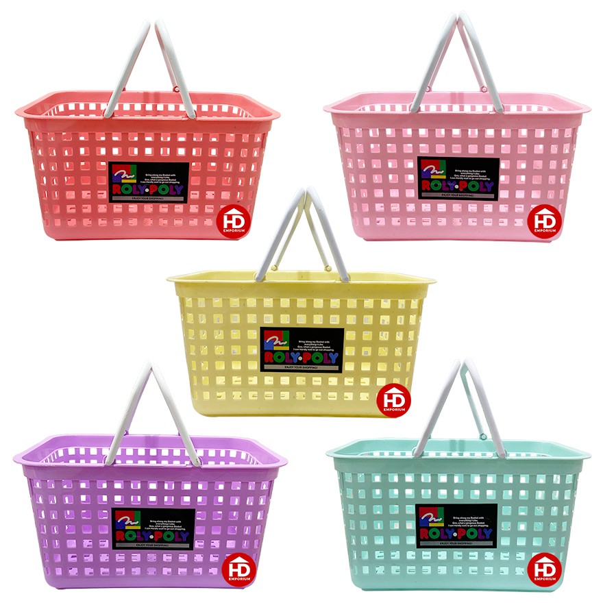Roly Poly Basket with handle #438 multi-purpose plastic storage basket ...