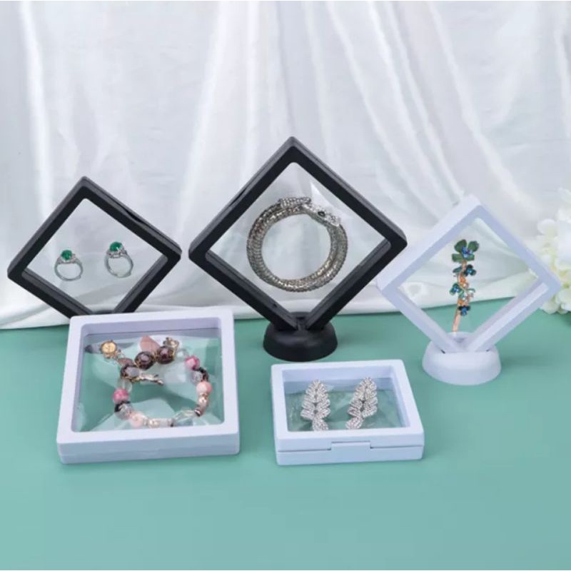Floating Frame 3D Display Jewelry Case Box Suspension Storage PE Film ...