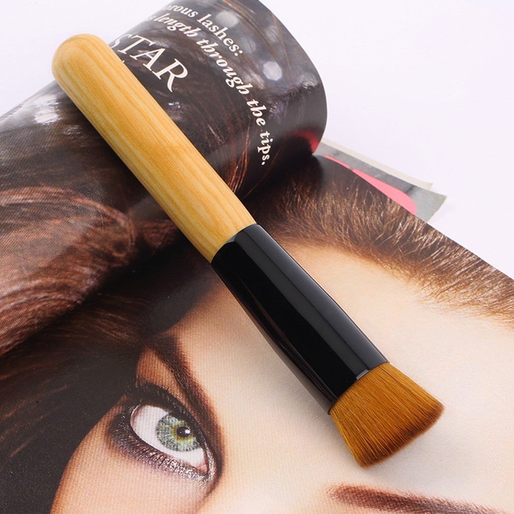 Professional Soft Fiber Angled Flat Top Foundation Powder Brush ...