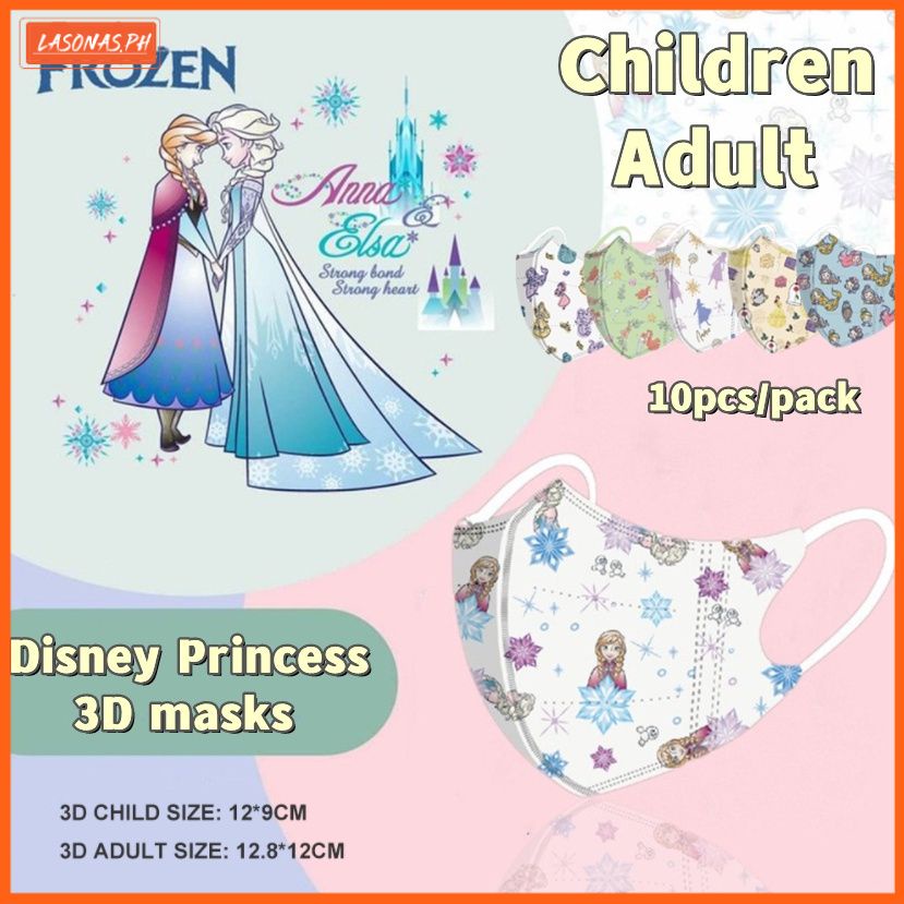 10pcs Disney Princess 3D facemask for girls 3ply Disposable Protective ...