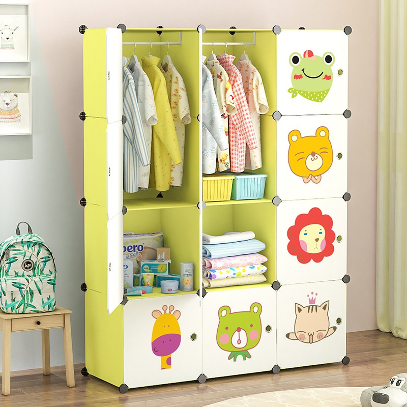 Simple Children s Wardrobe Cartoon Modern Baby Plastic Fabric Storage ...