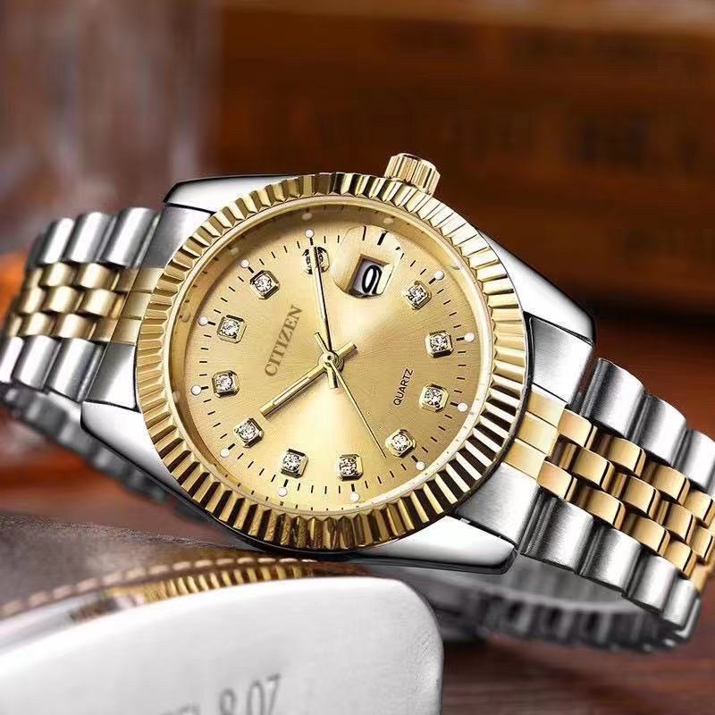Fashion stainless steel waterproof fashion watch for men’s women’s with ...