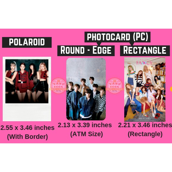 Kpop Photocards Size Design By Blaire