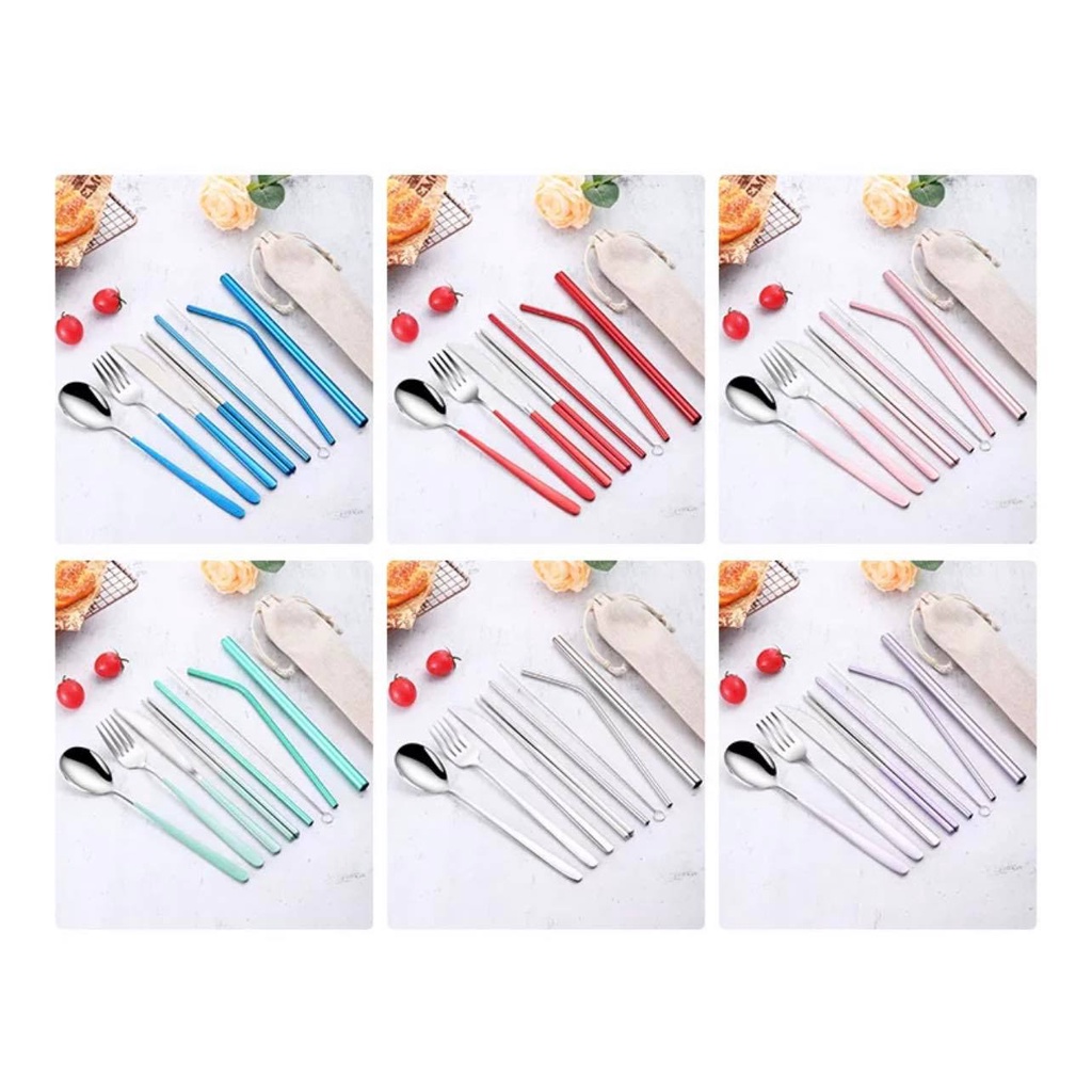 Hilee 8in1 Creative 304 Stainless Steel Cutlery Set Knife Chopsticks ...