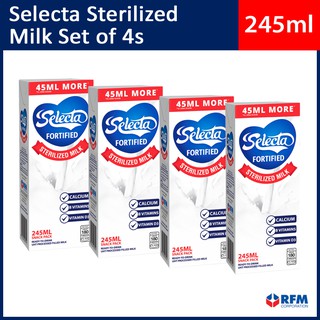 Selecta Sterilized Milk 245ml - Set of 4s | Shopee Philippines